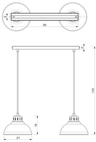Lustr na lanku SVEN 2xE27/15W/230V bílá