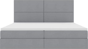 Postel s úložným prostorem a matrací Světle šedá 200 x 200 cm 3371739