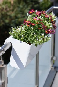 Balkonový truhlík BALKONA CLASSICO, plast, šířka 80 cm, bílý lesk