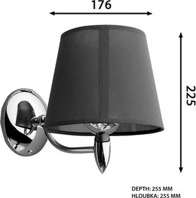SAPHO - HANBO nástěnné svítidlo E27, 60W, 230V, IP21, chrom, AU526