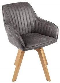 Invicta Interior Designová sametová židle otočná šedá - Lorius