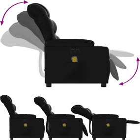 Elektrické masážní polohovací křeslo černé umělá kůže 3206592