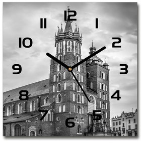 Wallmuralia Skleněné hodiny čtverec Krakov Polsko 30x30 cm