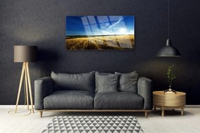 Obraz na skle Pole Obilí Slunce Krajina 120x60 cm