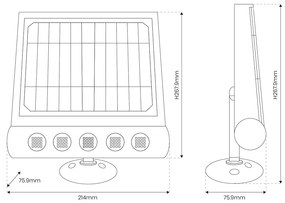Exteriérové ​​solární LED svítidlo Talent, 4x LED 8w, černá, pohybový senzor