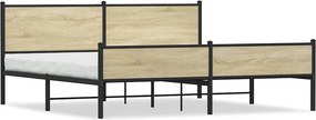 Kovový rám postele bez matrace dub sonoma 193 x 203 cm 3301403