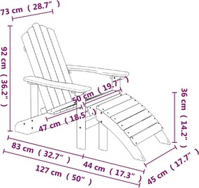 Zahradní křesla Adirondack 2 ks s podnožkami HDPE hnědá 3095698
