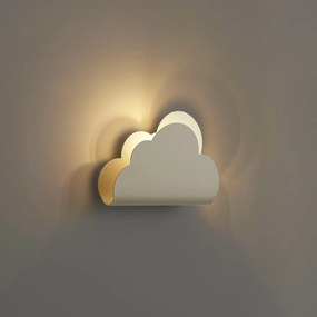 Dětská nástěnná lampa béžový mrak se sluncem - Cloudy