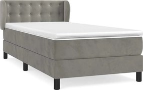 vidaXL Box spring postel s matrací 100x200 cm samet [3127715] Barva: Tmavě šedá