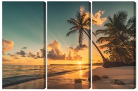 Vícedílný obraz Západ Slunce Na Dominikánské Pláži Nedostatek Nedostatek Plátno Canvas 150x100