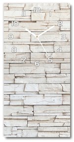 Wallmuralia Nástěnné hodiny tiché Zeď z kamenů 30x60 cm