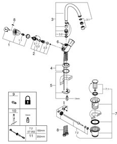 GROHE 21375001 - Umyvadlová baterie COSTA L lesklý chrom