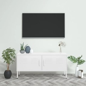 TV skříňka bílá 105 x 35 x 50 cm ocel 336233