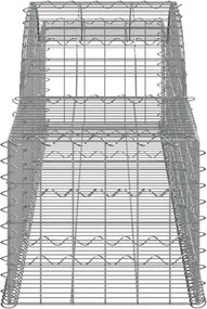 Klenuté gabionové koše 2 ks 300x50x40/60 cm pozinkované železo 3146647