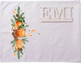 Damaškový ubrus Winter Mandarin 35x180 cm EMI