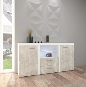 Komoda RUMBA 2F 2S Bílá + beton