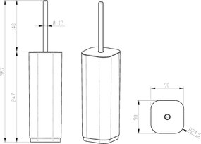 Aqualine, SEVENTY WC kartáč na postavení, šedý, 633408