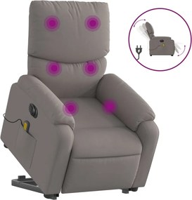 Elektrické zvedací masážní polohovací křeslo taupe textil 3204868