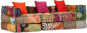 3místný modulární pouf patchwork textil 244979