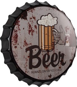 Nástěnná kulatá cedule Beer - Ø 33 cm