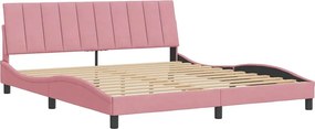 Rám postele bez matrace Hanko růžový 180x200 cm samet 3207866