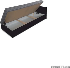 Válenda JUDIT 80x200 s úložným prostorem, levé provedení, ekokůže hnědá, látka Vegas 3 Kondela 0000186816