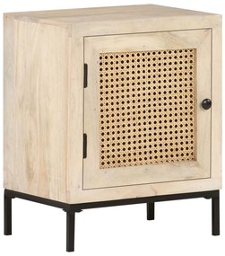 Noční stolek 40 x 30 x 50 cm masivní mangovník a přírodní rákos 323509