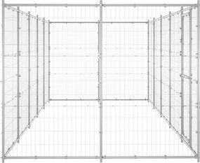 vidaXL Venkovní psí kotec ocel 12,1 m² [3082309] Barva: Černá