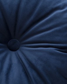 Sametový polštář s knoflíkem barva tmavě modrá látka lesklé, sametová
