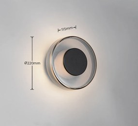 Matně černé LED stmívatelné nástěnné svítidlo ø 22 cm Celeste – Trio