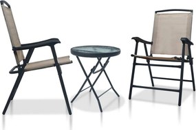 vidaXL 3dílný bistro set ocel [3054572] Barva: taupe