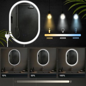 Koupelnové zrcadlo Karishma 70x50 bez Bluetooth – čiré sklo