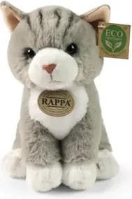 RAPPA Plyšová kočka sedící šedá (Soft Collection) 23 cm / ECO-FRIENDLY