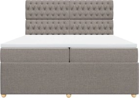 Box spring postel s matrací taupe 200x200 cm textil 3292174