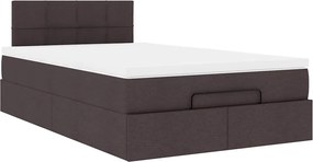 Osmanský postel s matrací tmavě šedá 120x200 cm textil 3312301