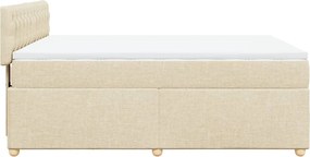 Box spring postel s matrací krémová 140x200 cm textil 3289015