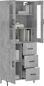 Skříň highboard betonově šedá 69,5x34x180 cm kompozitní dřevo 3198661
