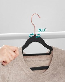 Sada 50 ks sametových ramínek Dorra černá