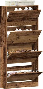 Skříň na obuv 80 x 21 x 163,5 cm Kompozitní dřevo Staré dřevo 3334025