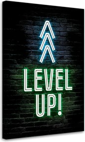 Obraz na plátně, Nápis Level up gaming 70x100