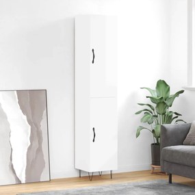 vidaXL Skříň highboard bílá s vysokým leskem 34,5x34x180 cm kompozit