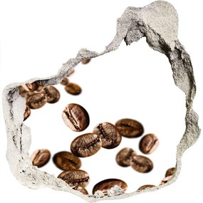 Wallmuralia Nálepka díra na zeď beton Zrnka kávy 75x75 cm