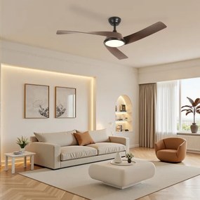 ZEVENTI - LED Stropní ventilátor AERYS LED/24W/230V Wi-Fi Tuya černá/ořech + DO