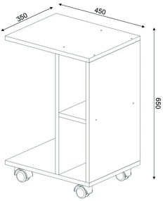 Odkládací příruční stolek GEMEREK bílá