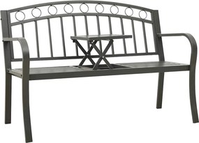 Zahradní lavice se stolkem šedá 120 cm ocel 319585