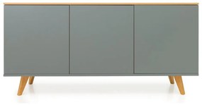 Zelená komoda s nohami z bukového dřeva Tenzo Amelia, 162 x 77 cm