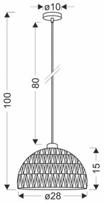 Lustr na lanku BALLI 1xE27/40W/230V béžová