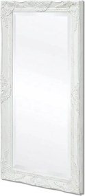Nástěnné zrcadlo barokní styl 100 x 50 cm bílé 243679