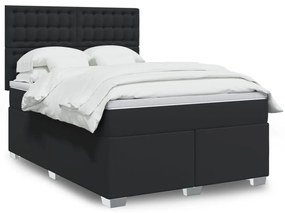 Box spring postel s matrací černá 140x200 cm umělá kůže 3293024