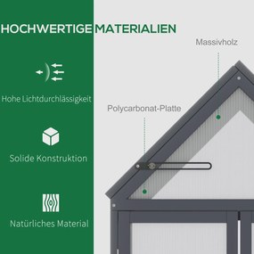 Outsunny Cold Frame Mini Greenhouse 3 Level Greenhouse Plant Bed with Hinged Roof Wooden Double Doors Natural 70,5 x 42 x 132 cm | Aosom